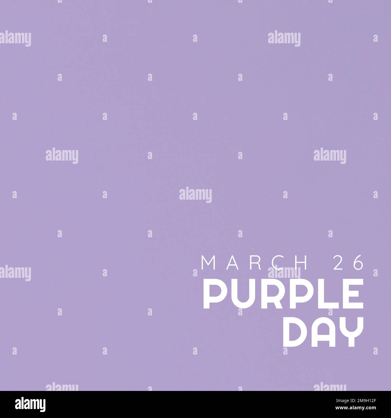 Illustration du texte du 26 mars et du texte violet du jour isolé sur ...