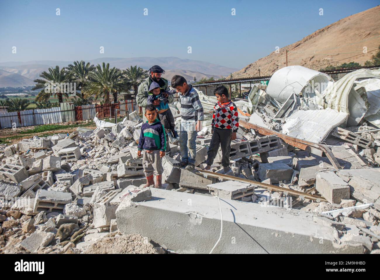 Vallée du Jourdain, Palestine. 18th janvier 2023. Les enfants ...
