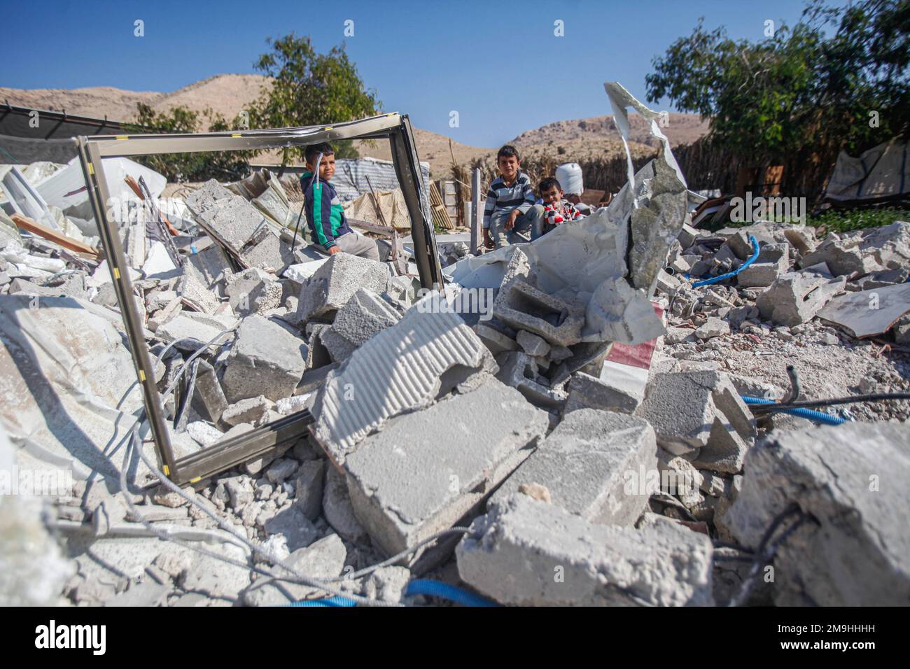 Vallée du Jourdain, Palestine. 18th janvier 2023. Les enfants ...