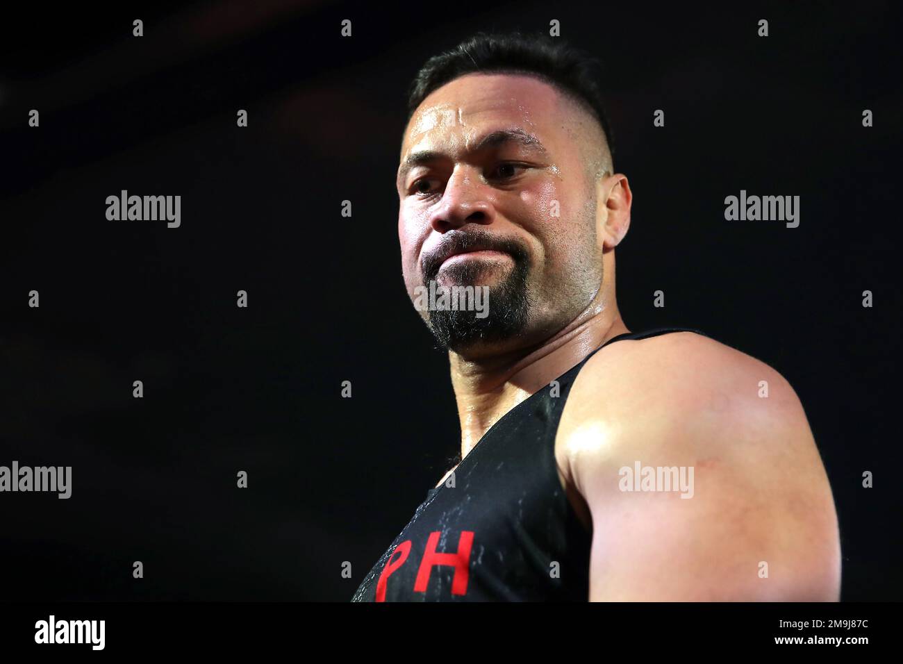 Le boxeur Joseph Parker lors d'une séance d'entraînement publique au ...