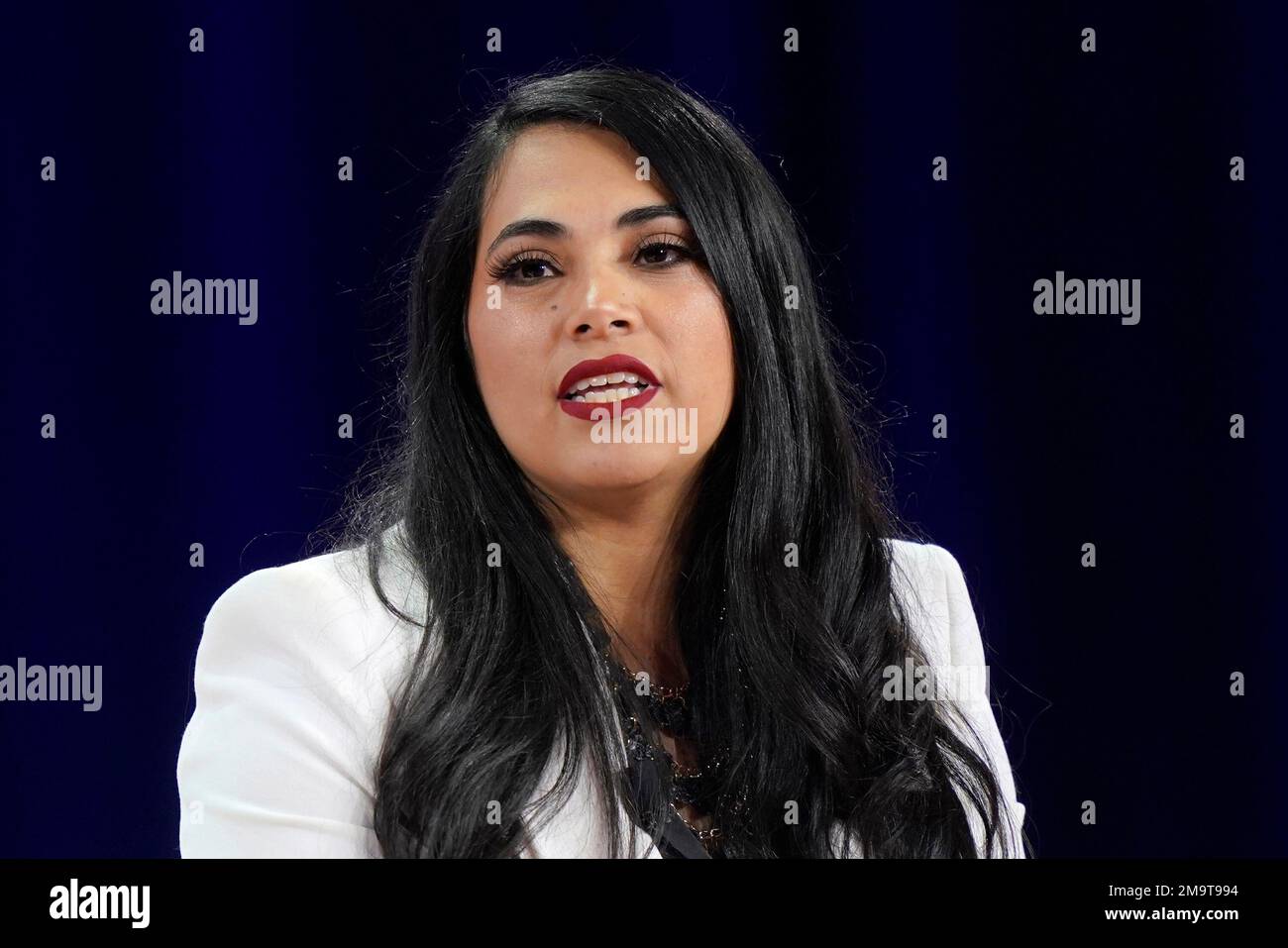 FILE - Rep. Mayra Flores, R-Texas, speaks at the Conservative Political ...