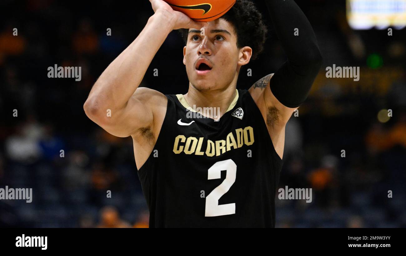 Colorado guard KJ Simpson (2) plays against Tennessee during an NCAA ...