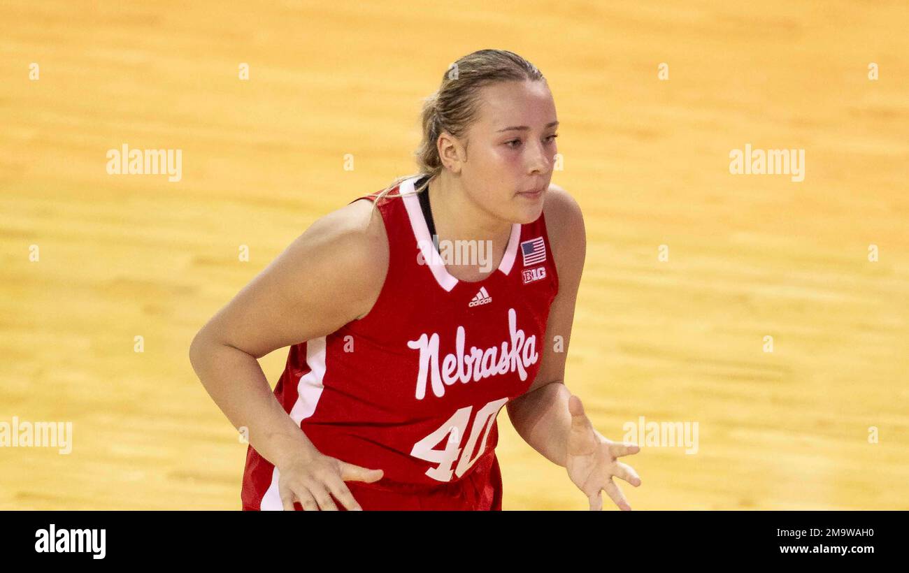 Nebraska center Alexis Markowski (40) prepares to defend against ...