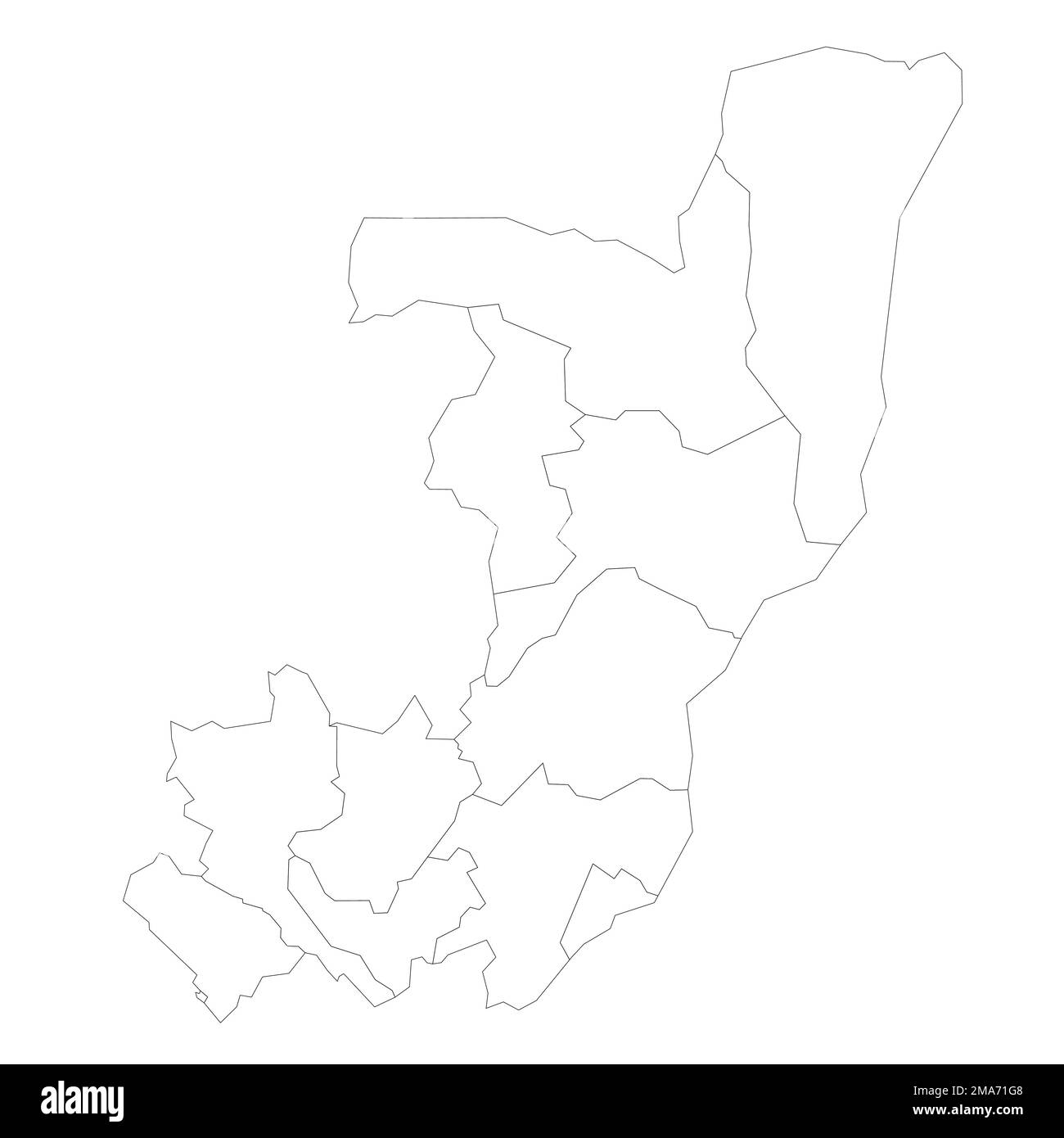 République du Congo carte politique des divisions administratives Image ...