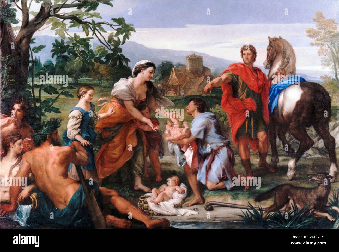 Carlo Maratta, la découverte de Romulus et Remus, huile sur toile, 1680-1692 Photo Stock - Alamy