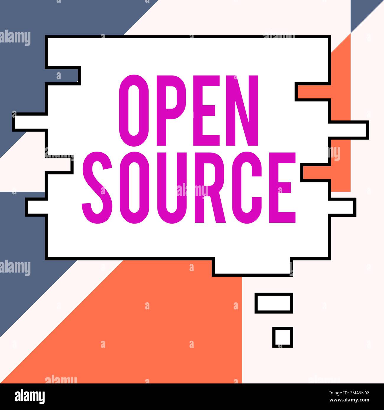 Écriture du texte affiché Open Source. Mot pour identifier le logiciel ...