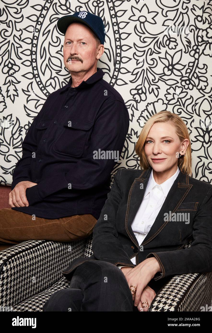 Todd Field, left, and Cate Blanchett pose for a portrait on Oct. 2, 2022, in New York to promote ...