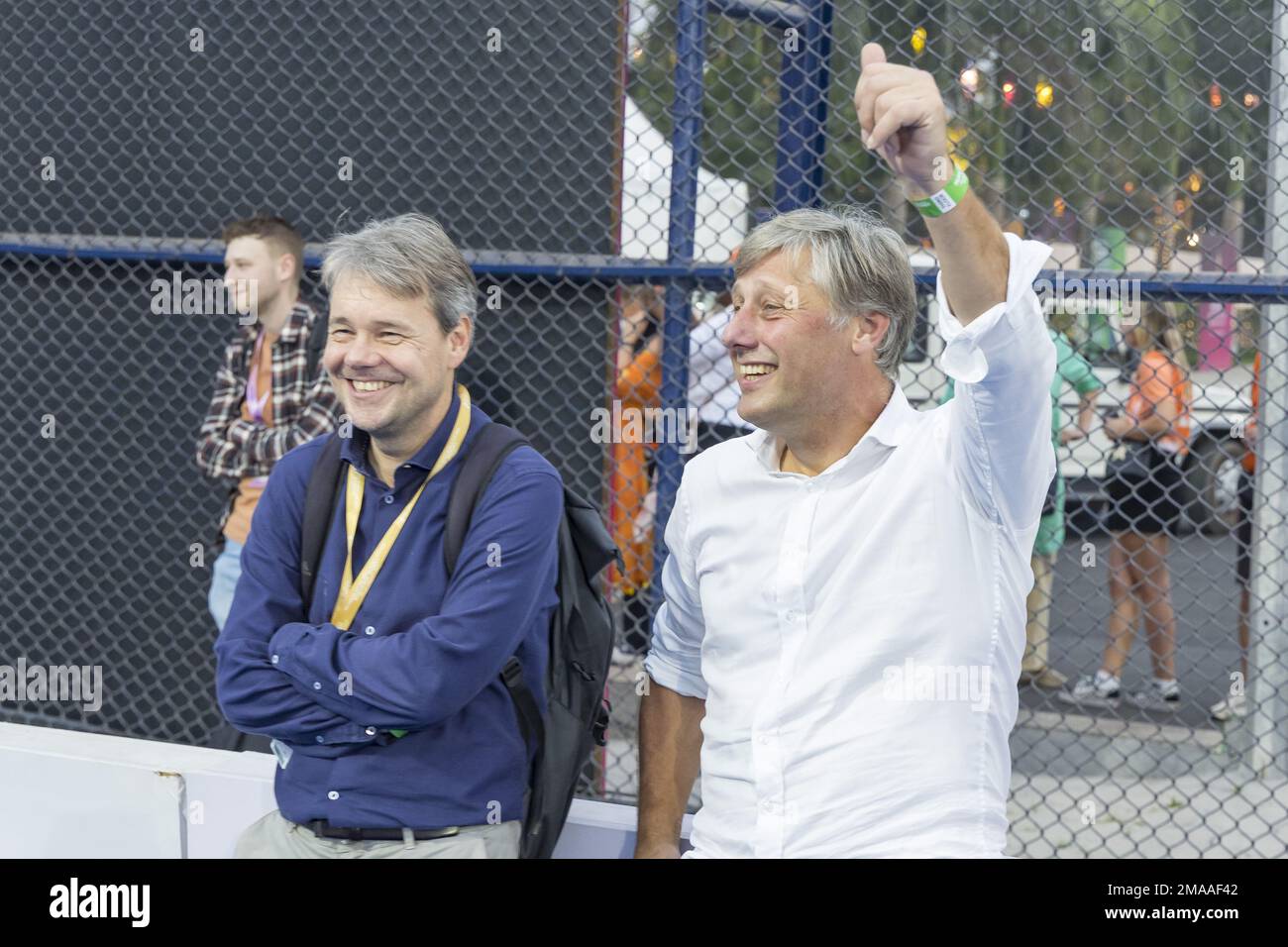 BHUBANESWAR - Floris Jan Bovenlander et Erik Gerritsen pendant le match ...
