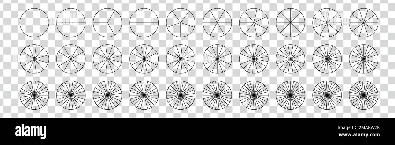 Cercles géométriques divisés. Ensemble de coupes de segment. Géométrie ...
