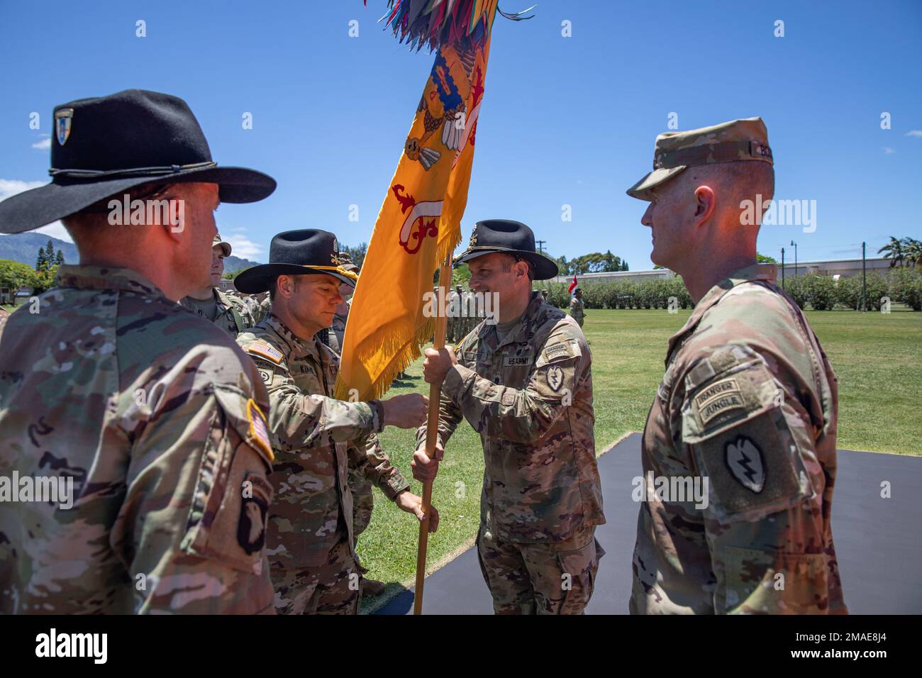 Le lieutenant-colonel Walt Reed, commandant sortant du 3rd e Escadron du 4th Régiment de ...