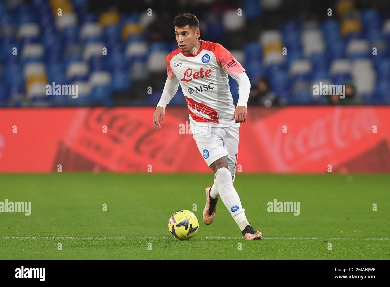 Naples, Italie. 17 janvier 2023. Mathias Olivera de SSC Napoli pendant le match de Coppa Italia ...