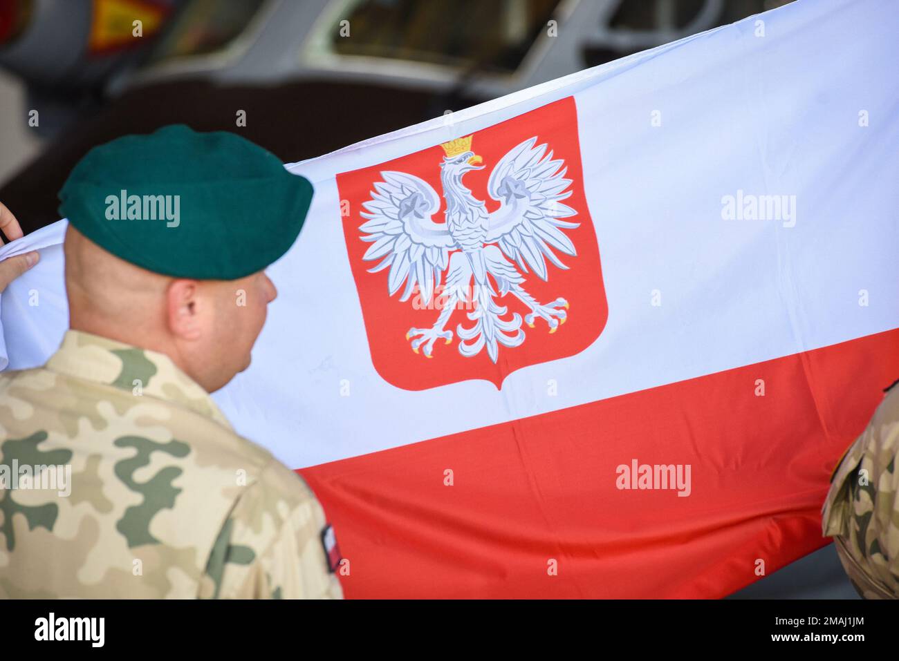 Les membres du contingent militaire polonais participent à une ...