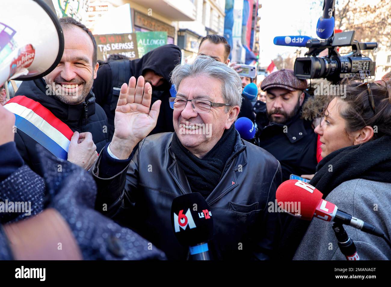 Marseille, France. 19th janvier 2023. Jean-Luc Melenson du parti LFI ...