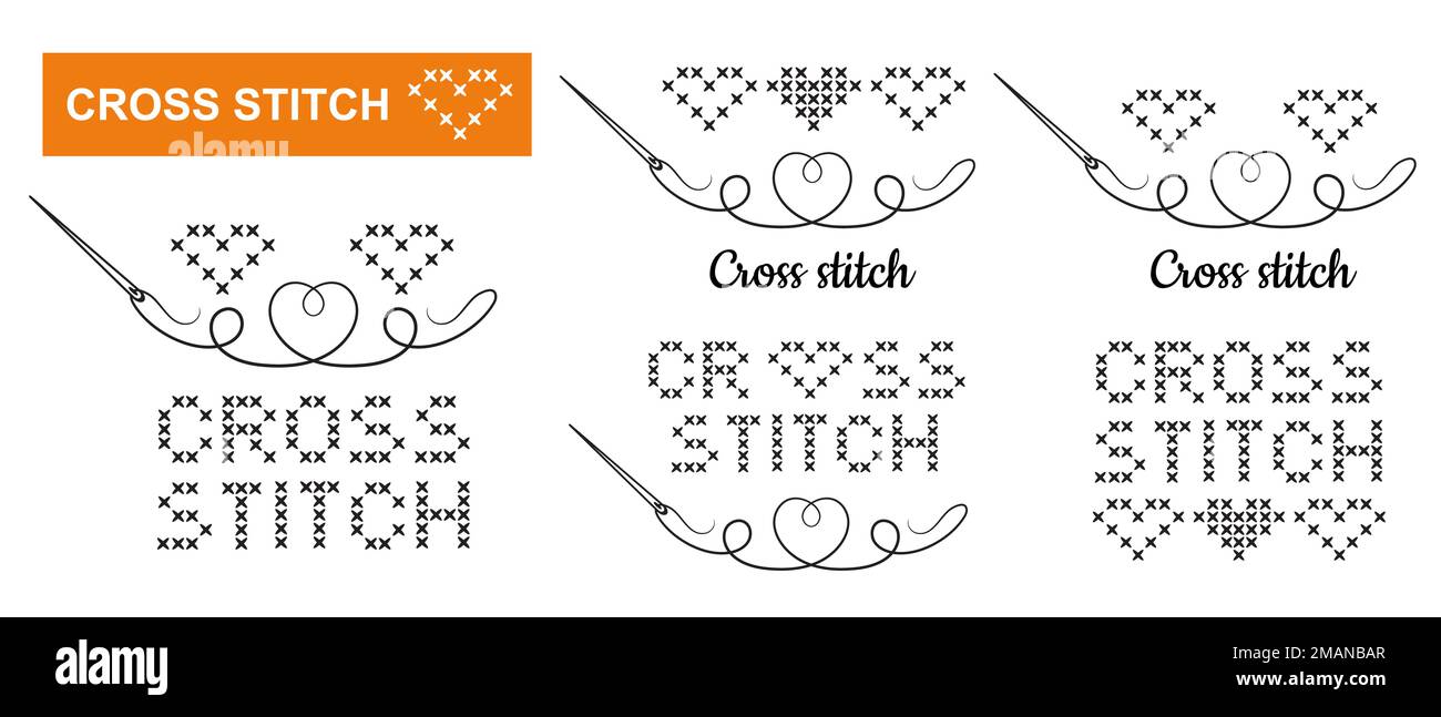 Broderie au point de croix Banque d'images vectorielles - Alamy