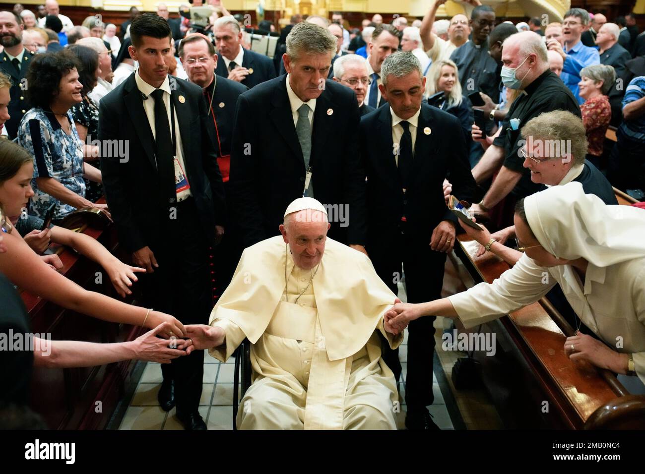 Pope Francis goes to pray by the remains of Saint Francois De Laval ...