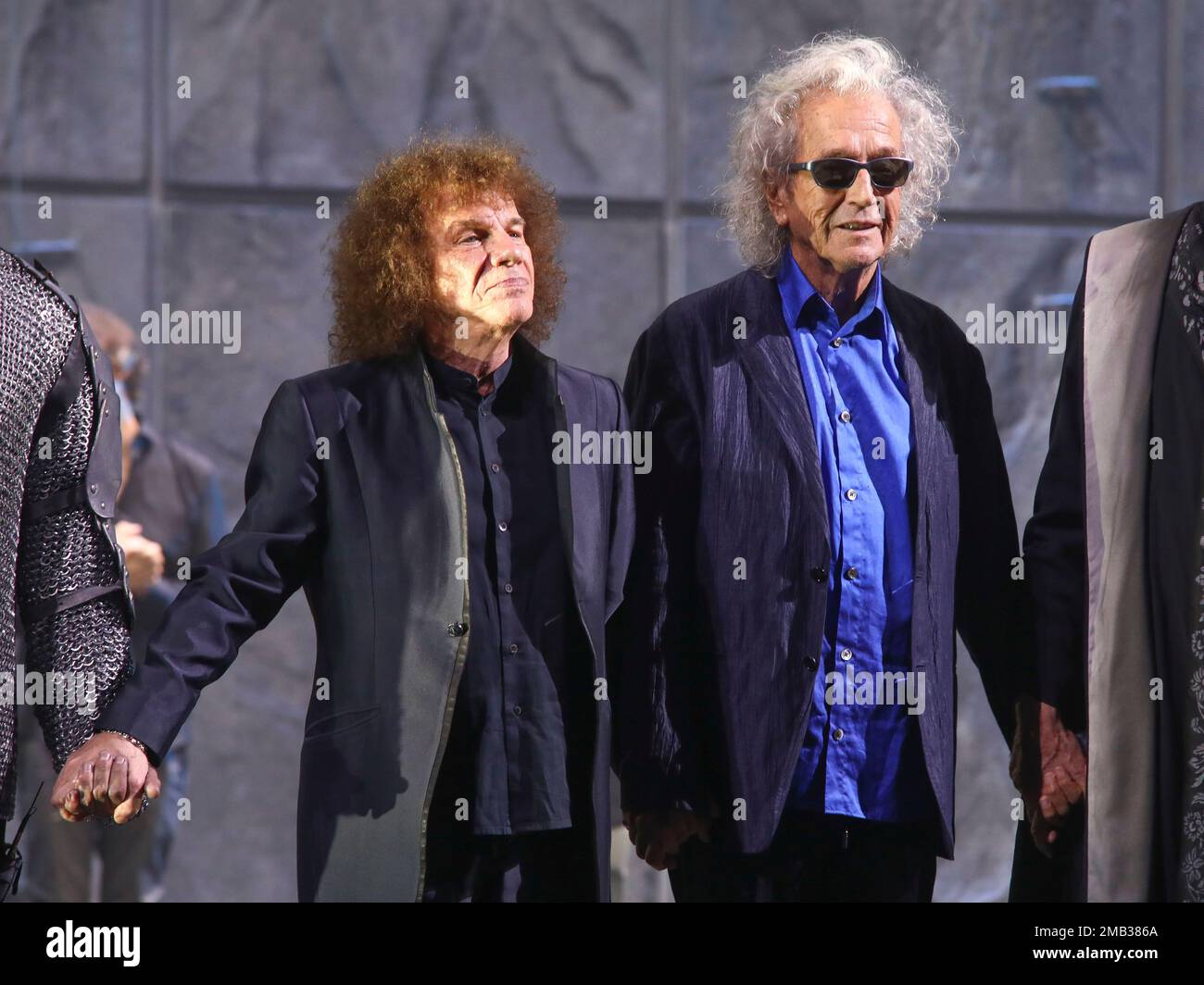 Composer Richard Cocciante, left, and lyricist Luc Plamondon, right ...