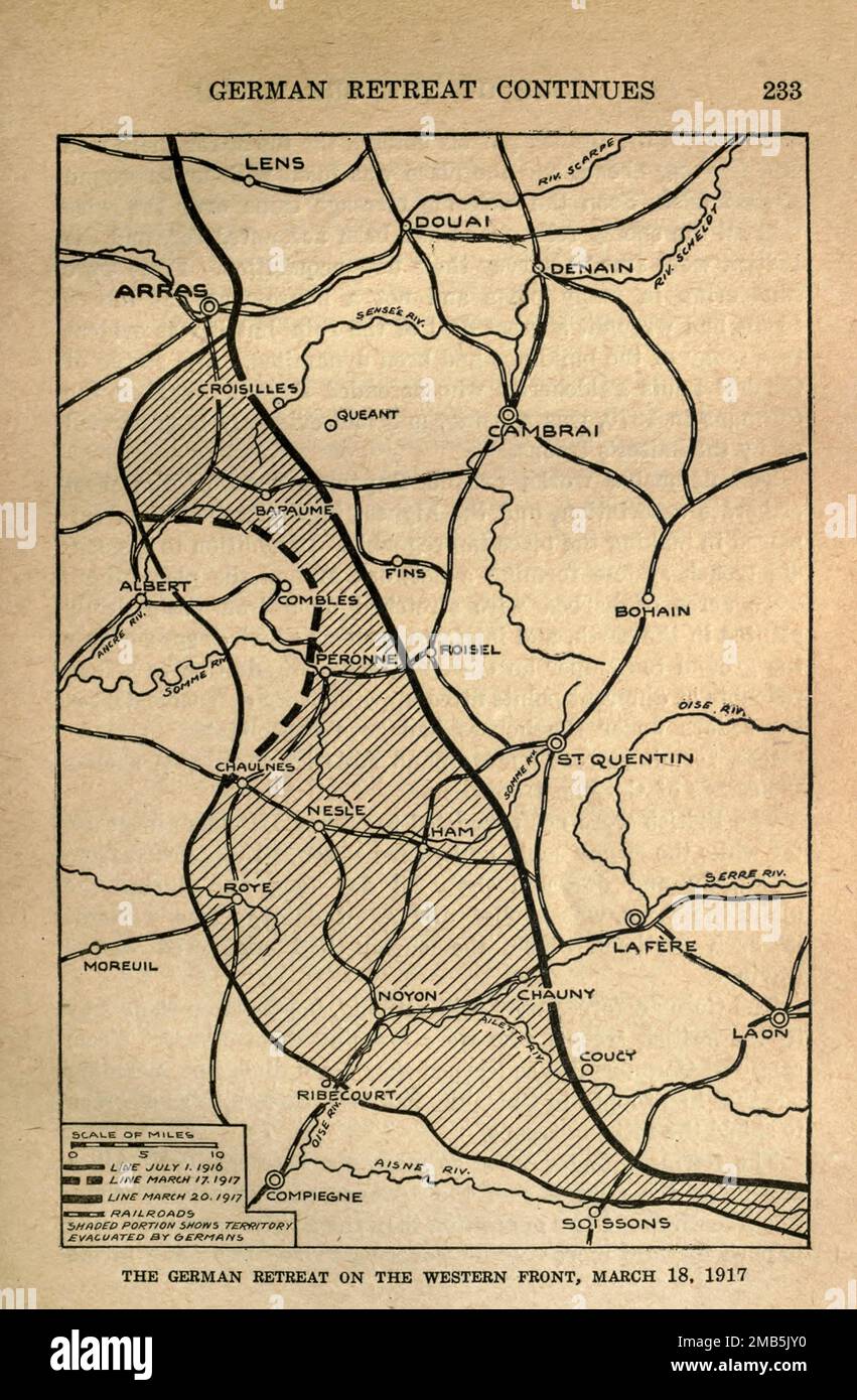 Carte des lignes de bataille de la première guerre mondiale Banque de ...