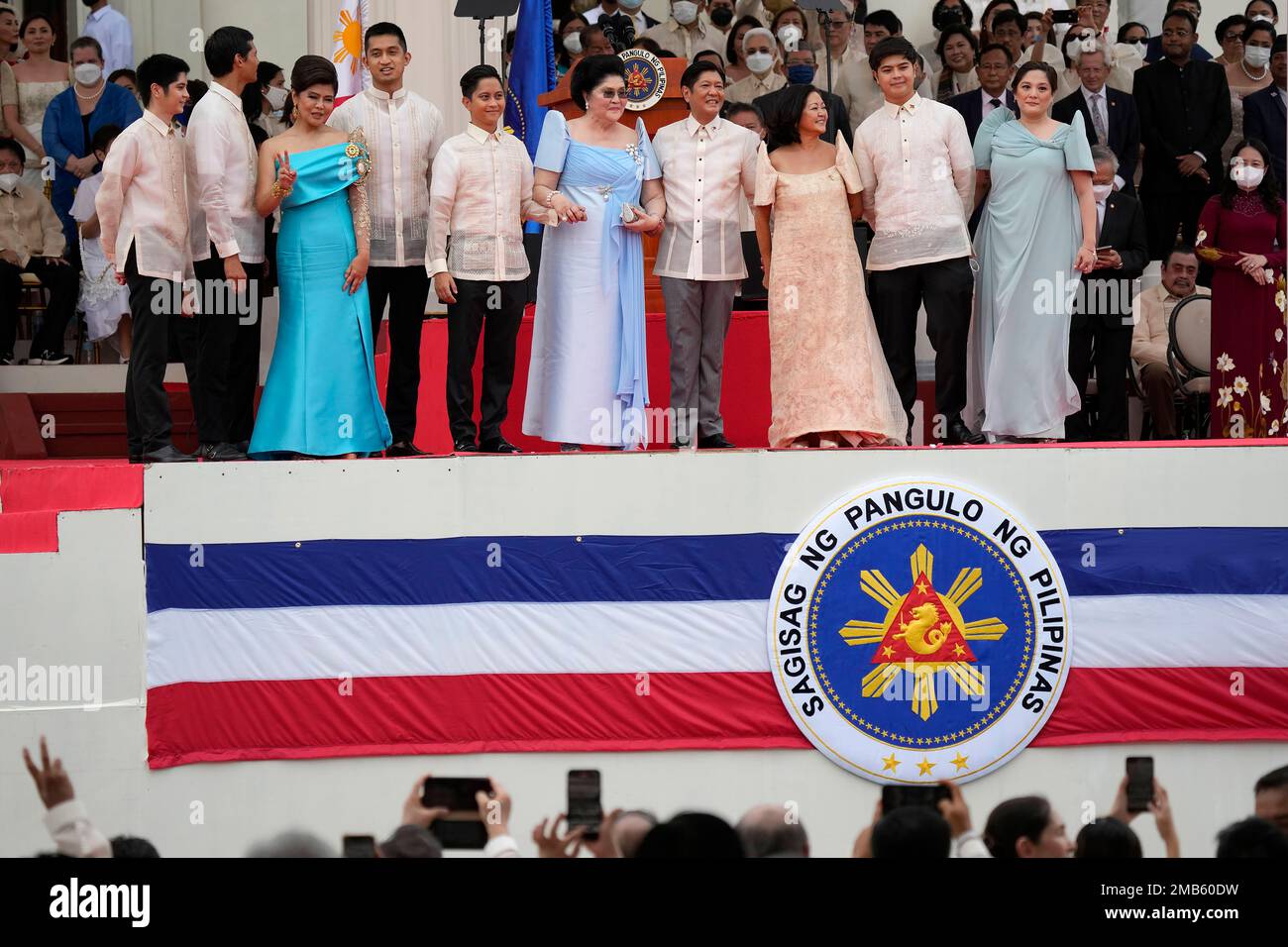 President-elect Ferdinand Marcos Jr.,4th from left, poses with his ...