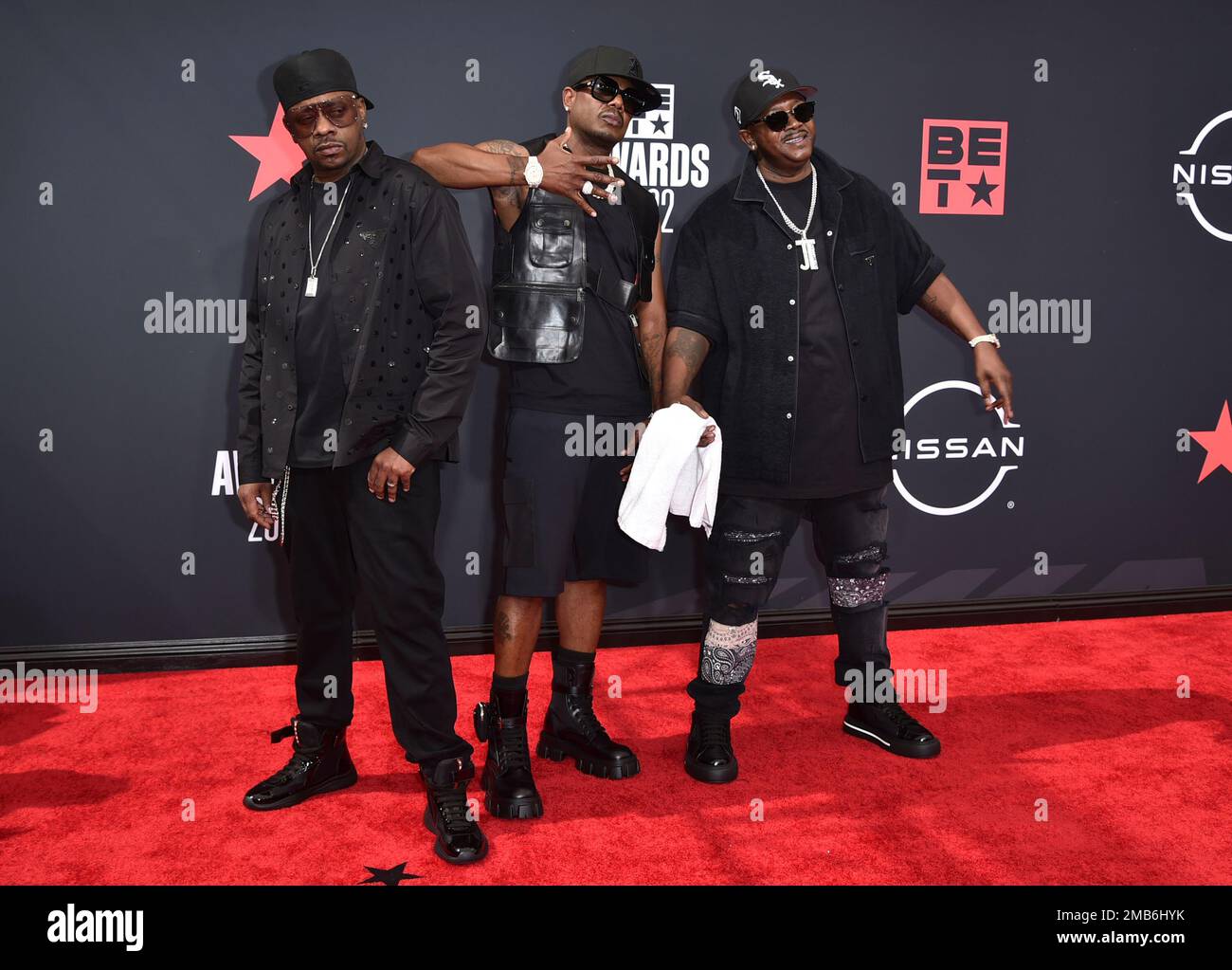 K-Ci, from left, Dalvin DeGrate and Joel Hailey of Jodeci arrive at the ...