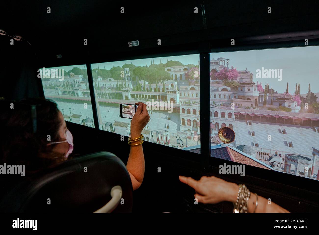 Journalists participating in the first tour of the Imperial Rome ...