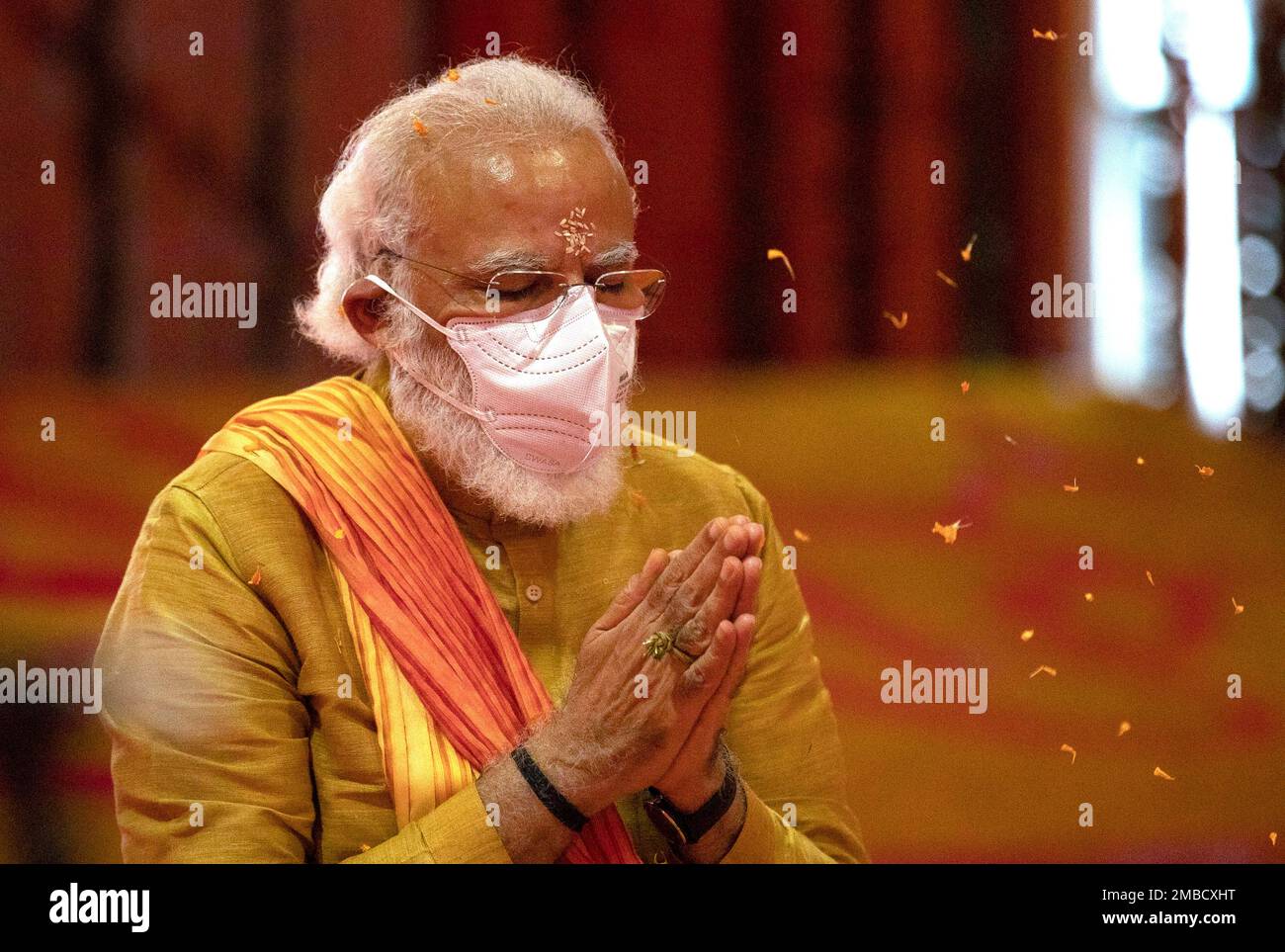 FILE- Indian Prime Minister Narendra Modi performs rituals during the ...