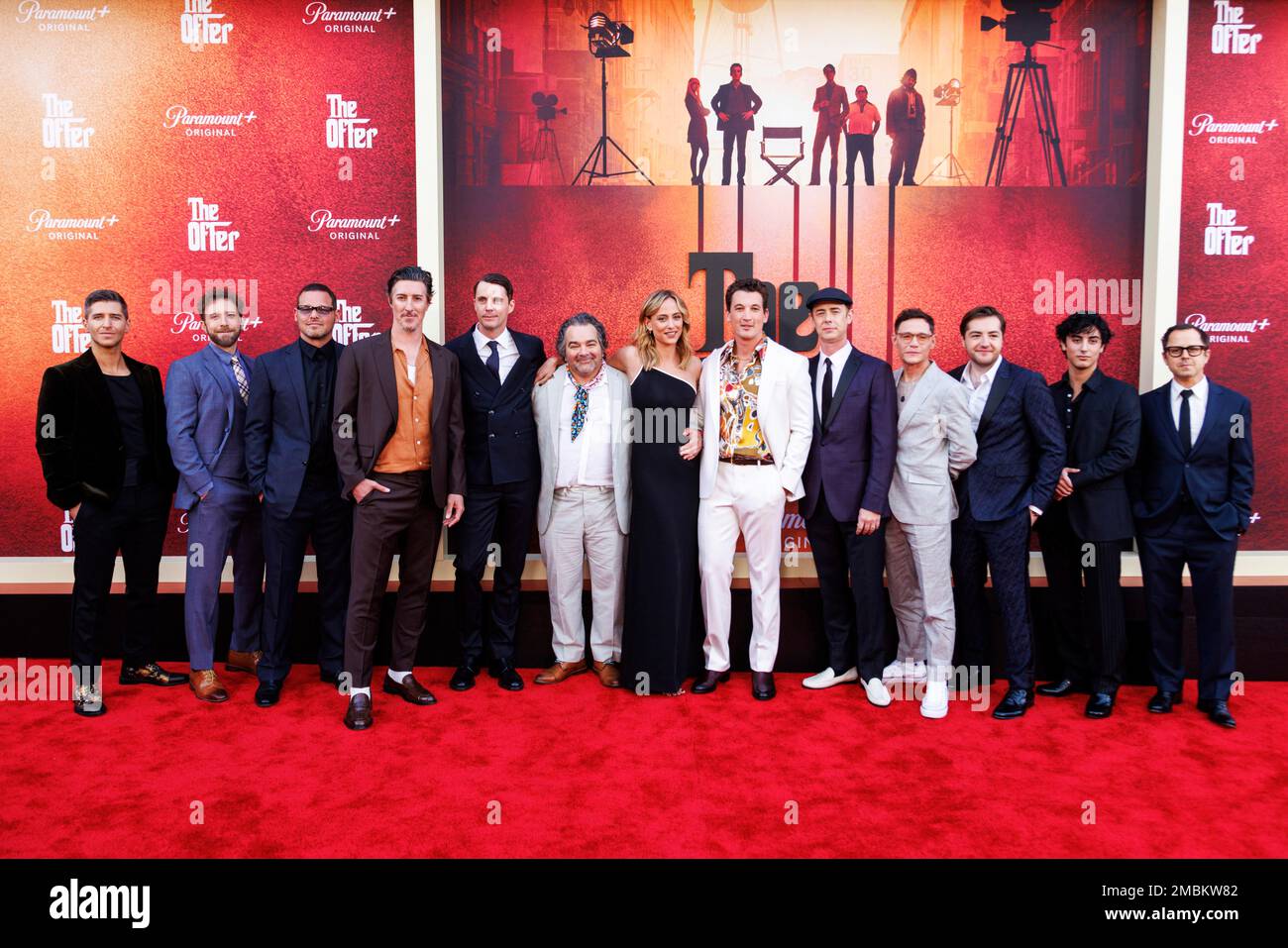 Zack Schor, from left, guest, Justin Chambers, Eric Balfour, Matthew Goode, Patrick Gallo, Nora ...