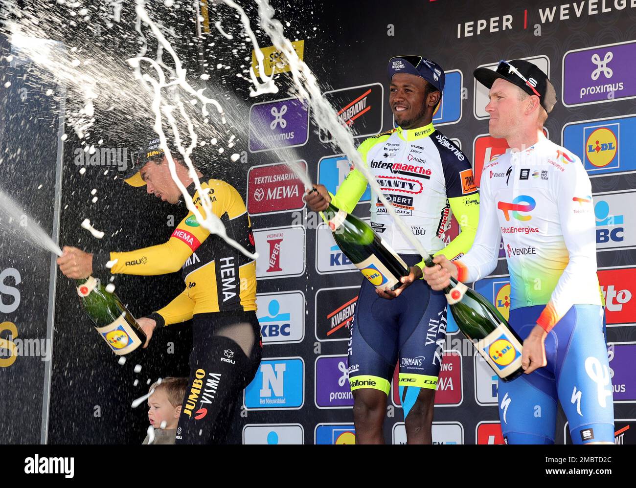 First place, Eritrea's Biniam Girmay of the Intermarche Wanty Gobert ...