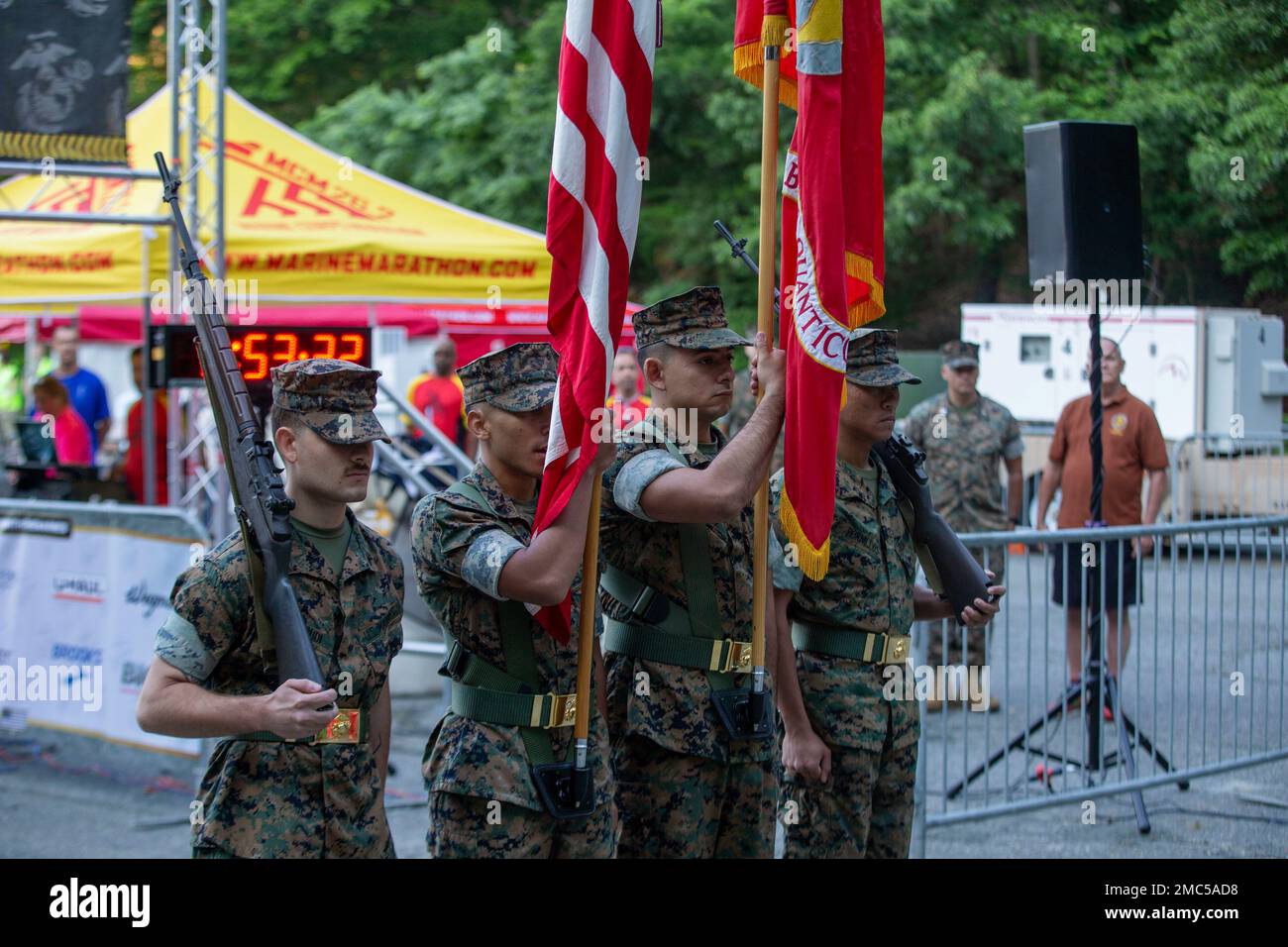 États-Unis La Marine corps base Quantico Color Guard présente les ...