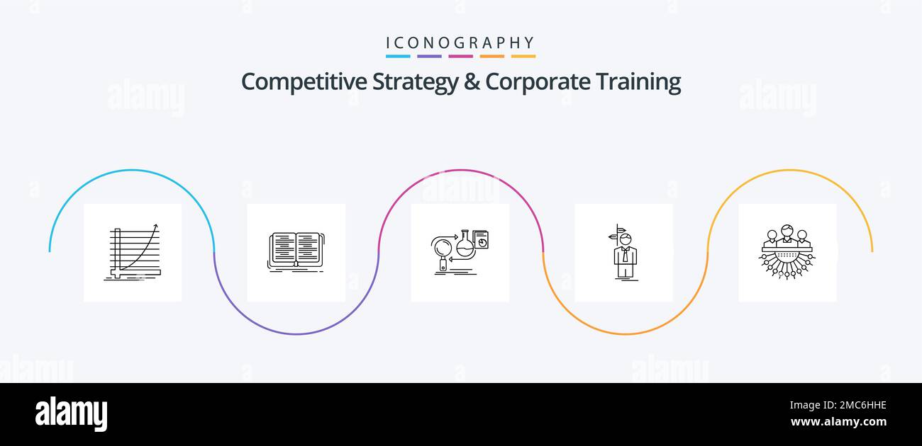 Pack Icon 5 de la stratégie concurrentielle et de la ligne de formation ...