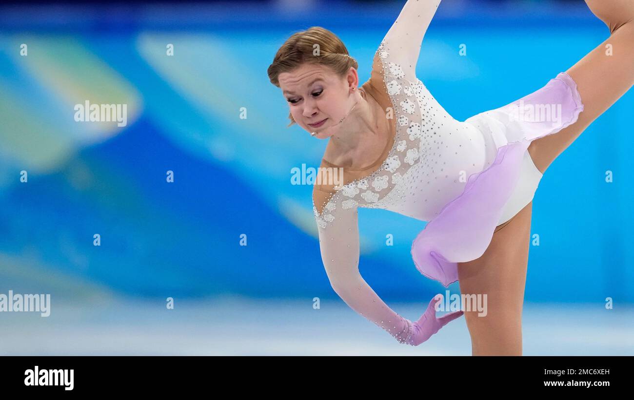 Ekaterina Kurakova, of Poland, competes in the women's short program ...