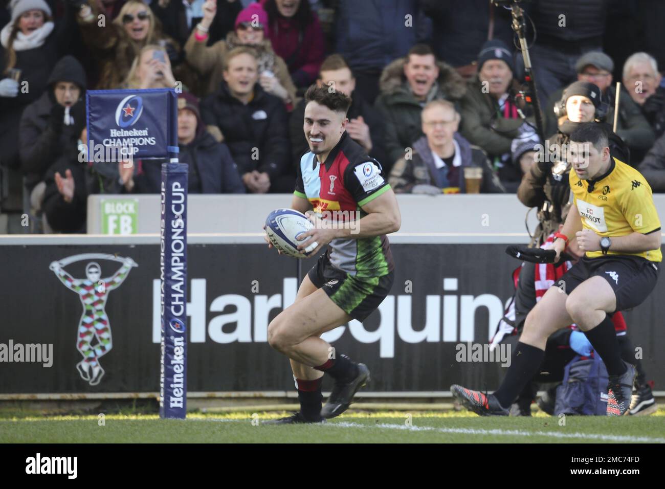 Cadan Murley, de Harlequins, a fait un essai lors du match de la ...
