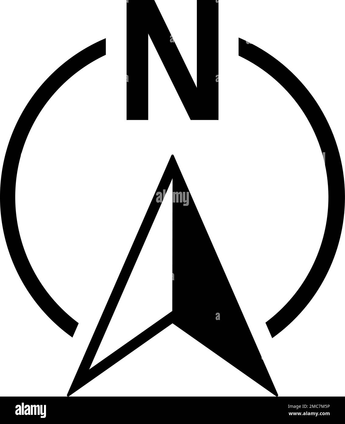 Icône de symbole de symbole de flèche nord de base pour l'orientation ...