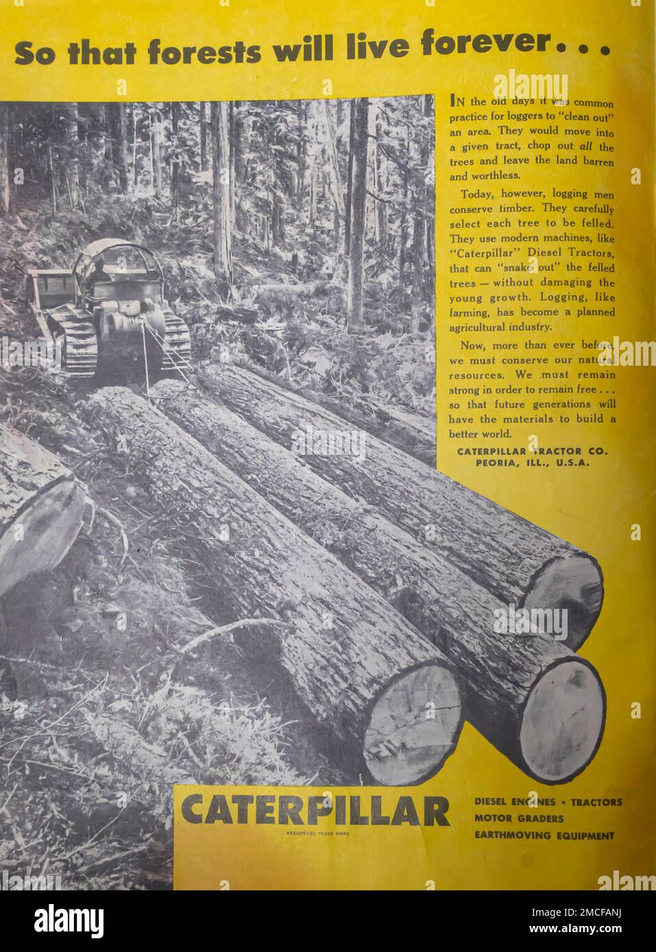 Publicité sur les tracteurs Caterpillar Diesel Engines dans le magazine ...