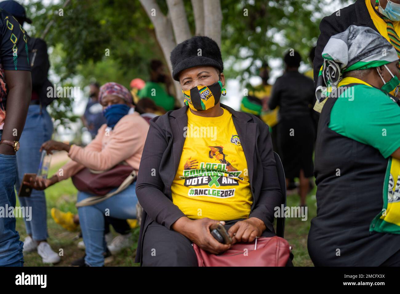 An African National Congress party (ANC) supporter who could not access ...