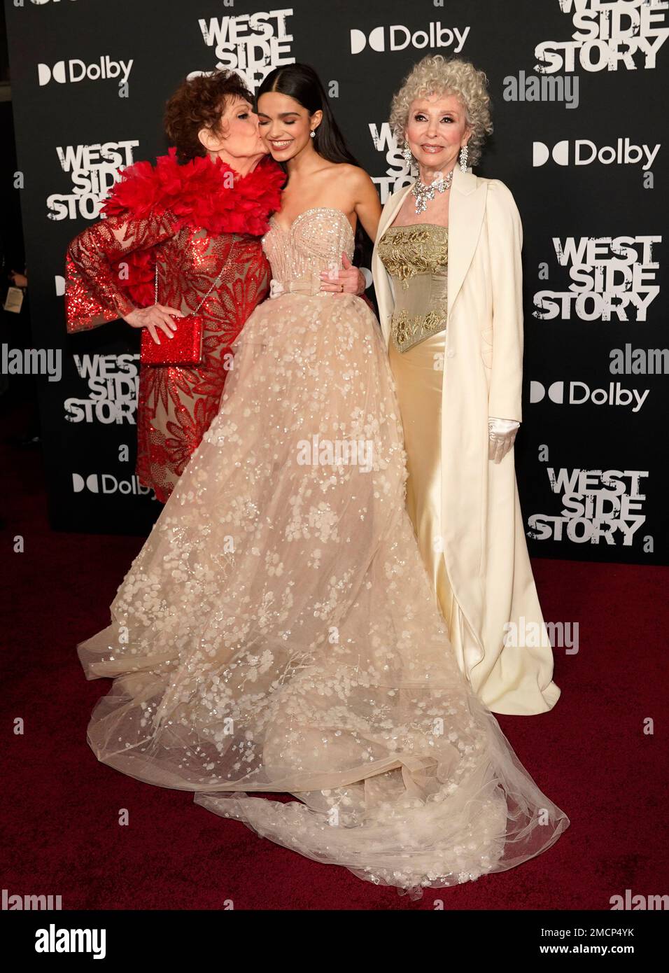 Rachel Zegler, center, who plays the role of Maria in a new film of ...