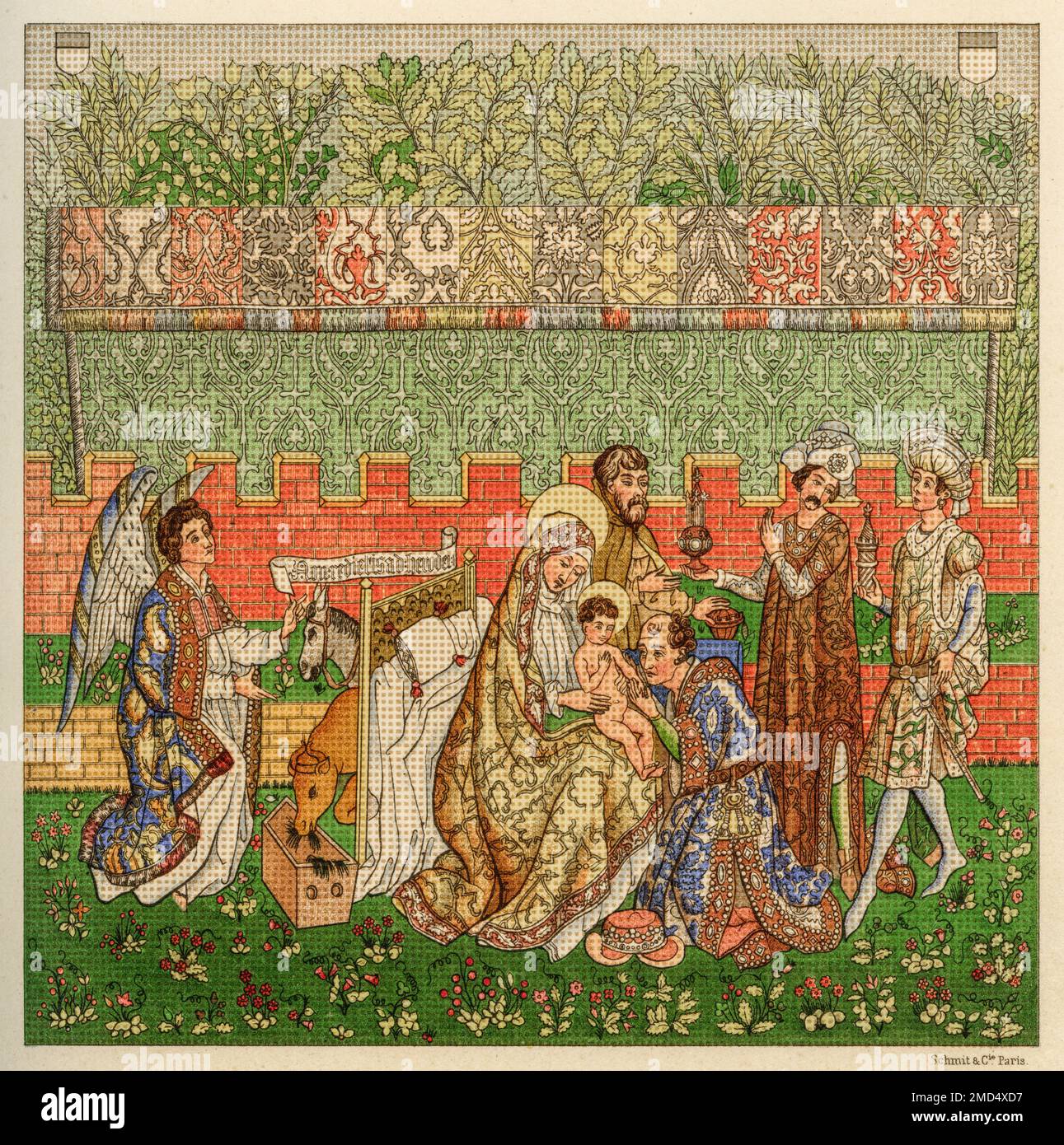 Adoration des Mages, de la Tapisserie de Berne du XVe siècle. Les trois ...