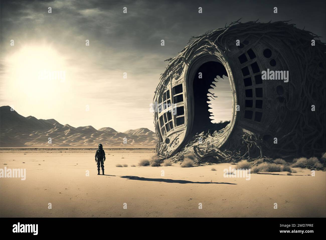 Planète extraterrestre dans l'espace profond, astronaute près d'un ...