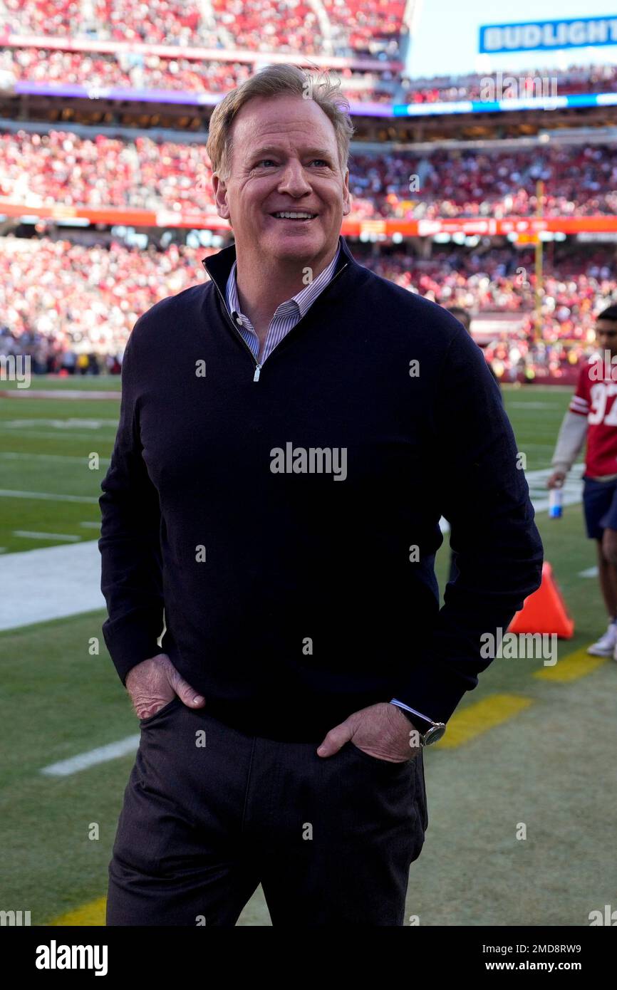 NFL Commissioner Roger Goodell before an NFL divisional round playoff ...