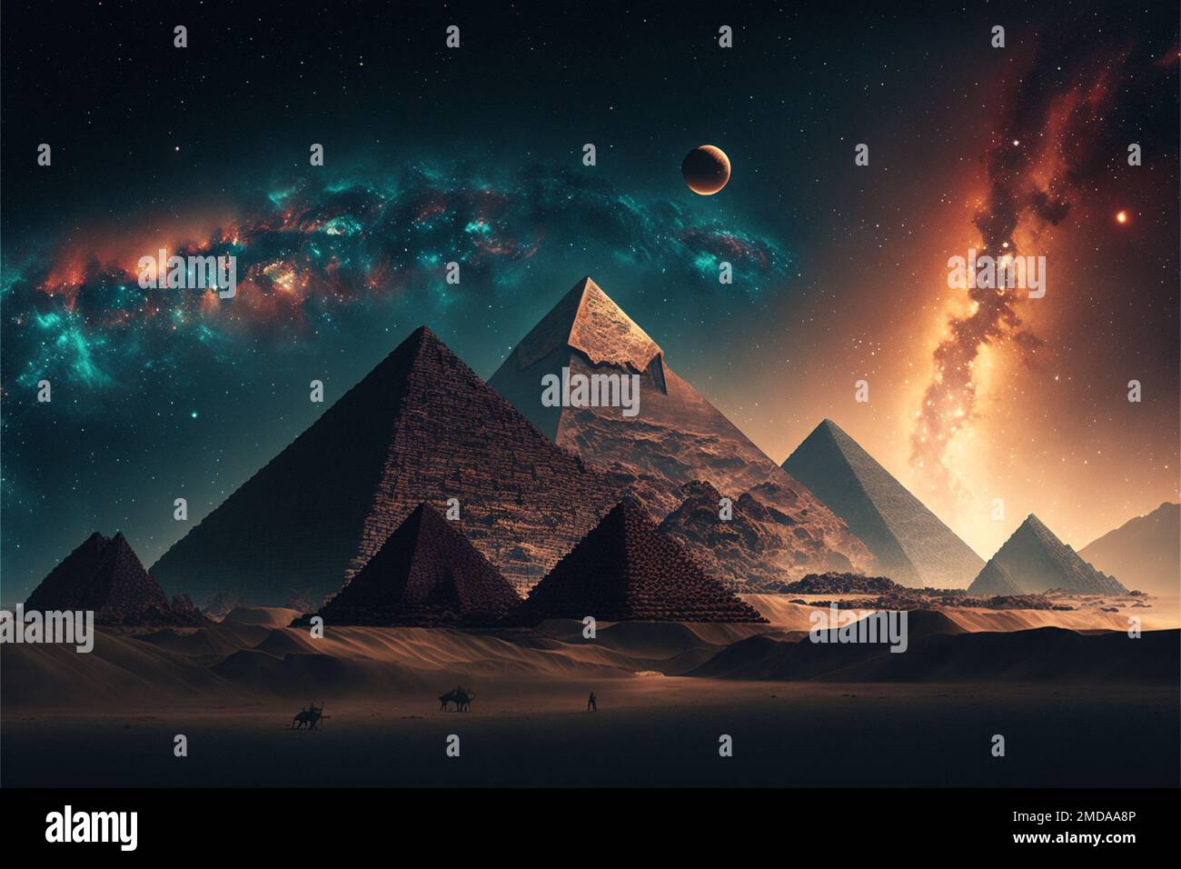 Pirámide de egipto y cosmos Banque de photographies et d’images à haute ...