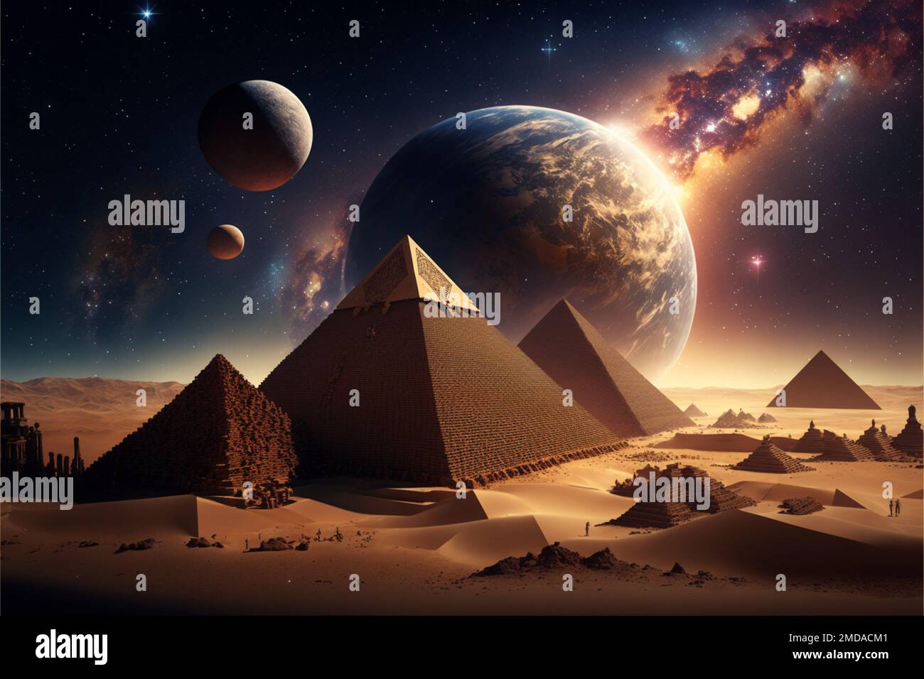Pirámide de egipto y cosmos Banque de photographies et d’images à haute ...