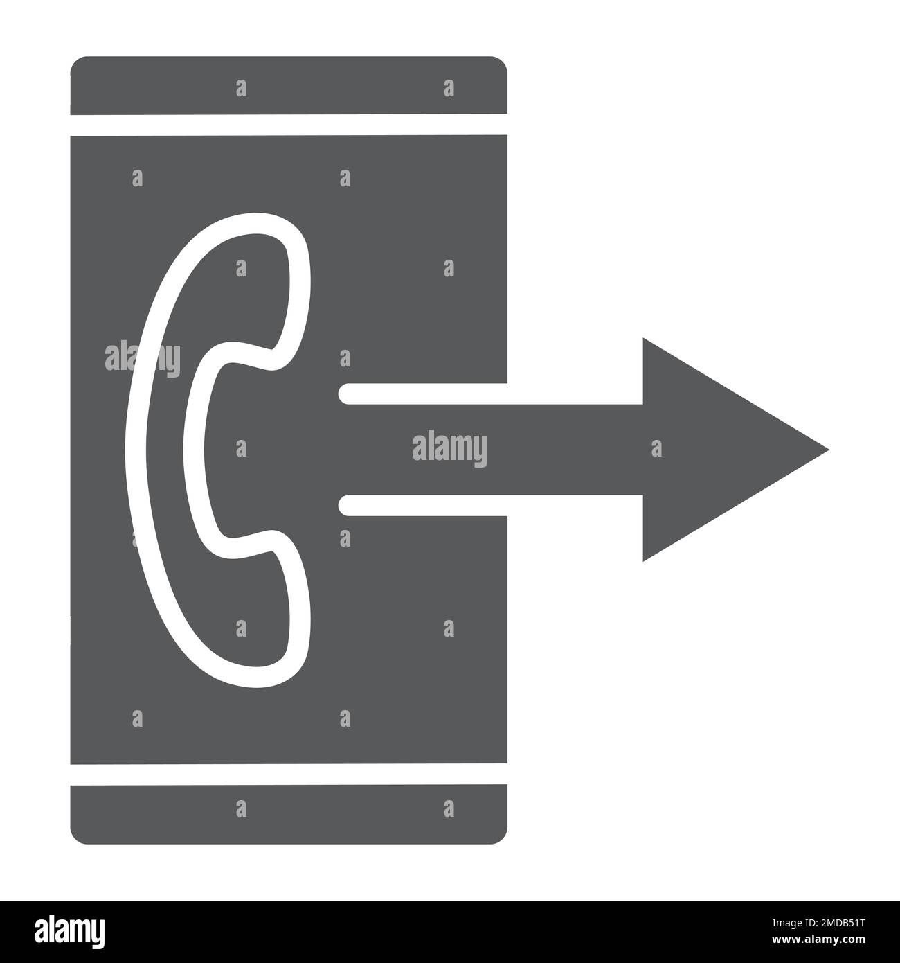 Icône de ligne d'appel sortant, smartphone et sonnerie, symbole de ...