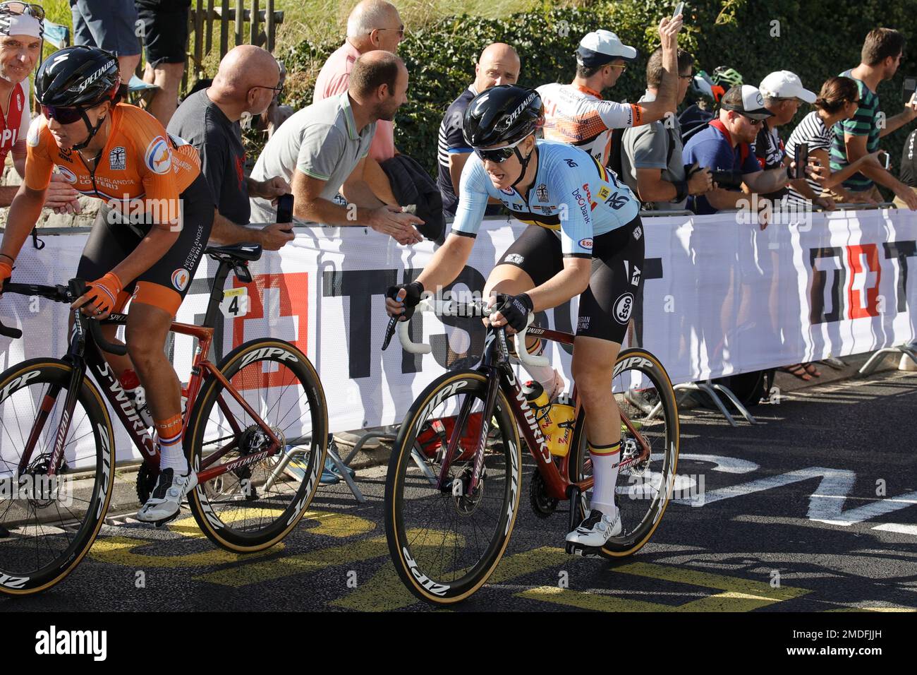 Chantal van den Broek-Blaak of The Netherlands, left, and Jolien D ...