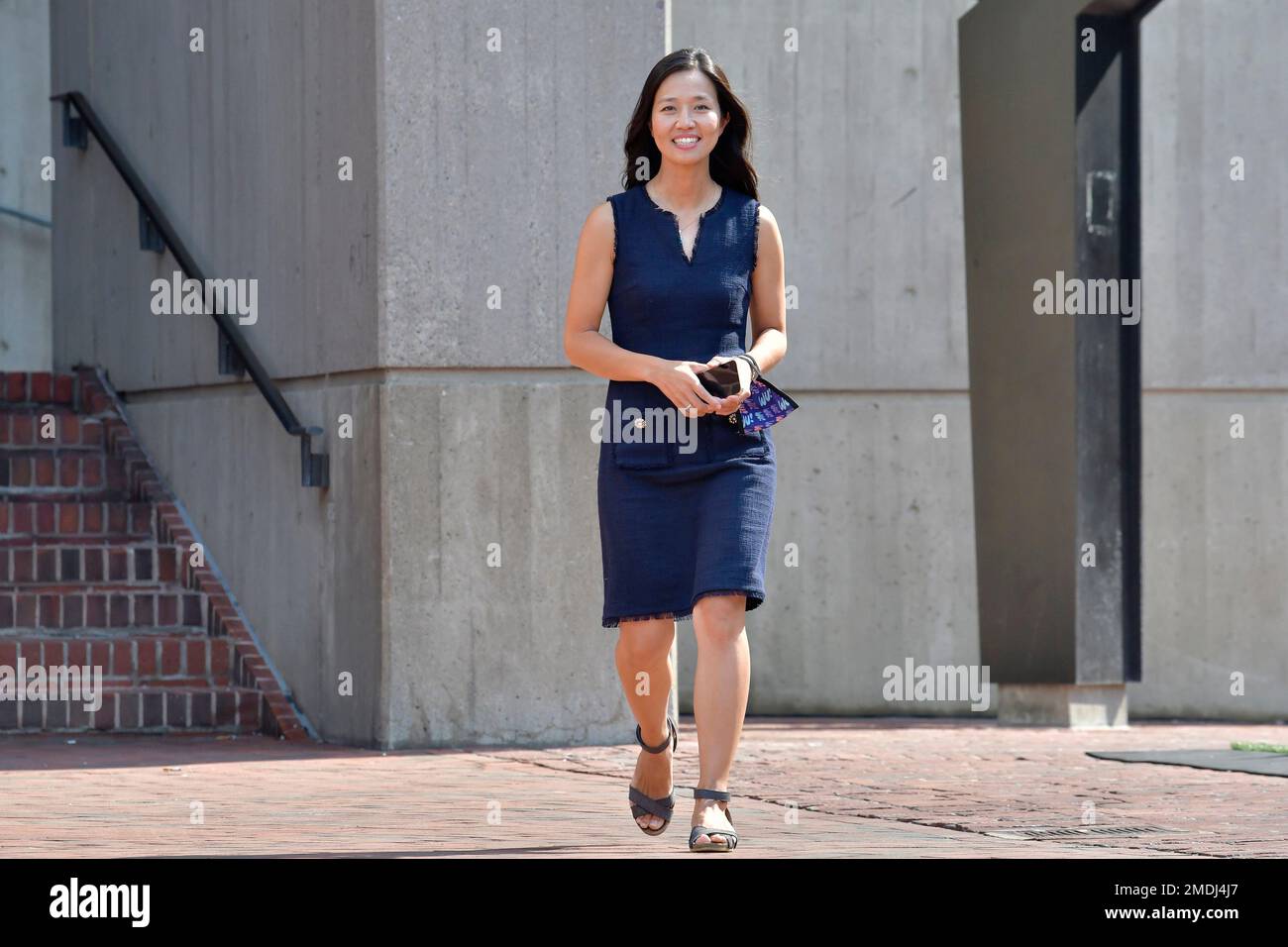 Mayoral Candidate City Councilor Michelle Wu arrives at a news ...