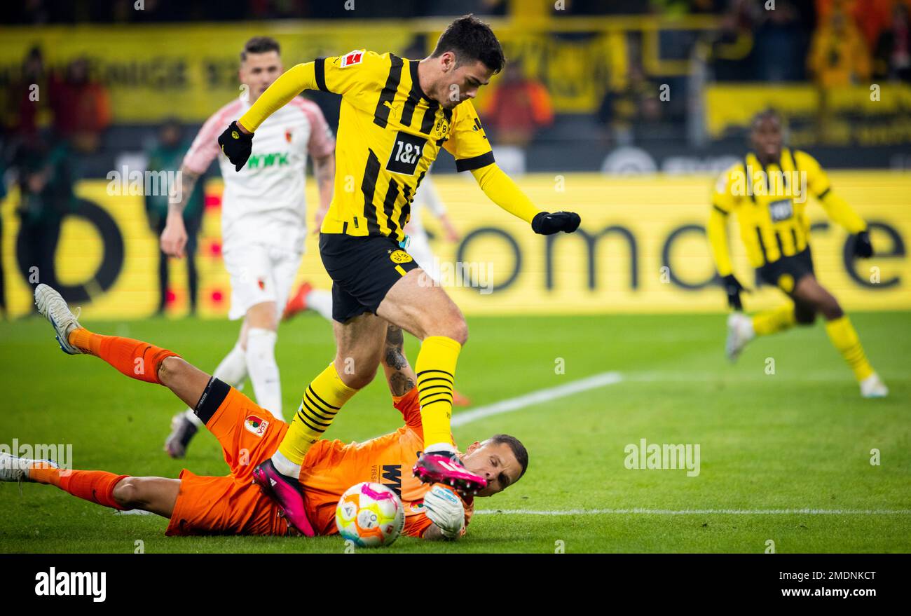 Dortmund, Allemagne. 22nd janvier 2023. Giovanni Reyna (BVB), Torwart ...