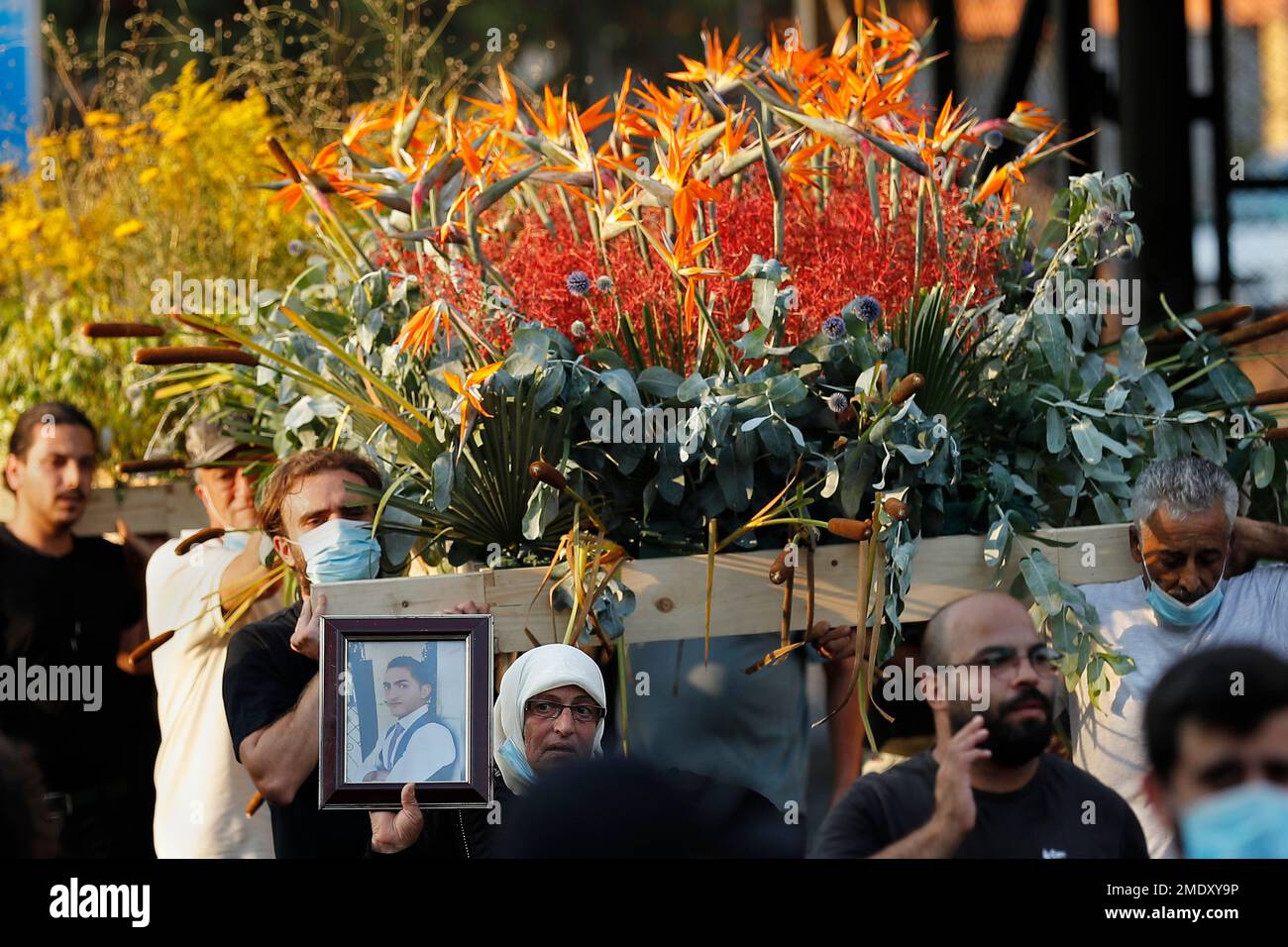 Relatives of victims who were died in the last August 2020 devastating ...