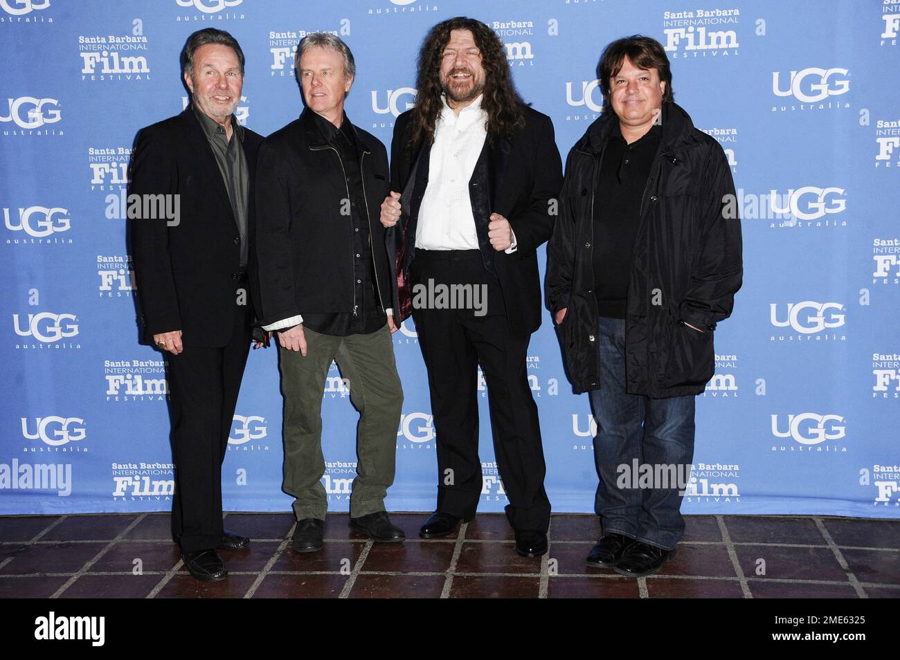 FILE - Manager Budd Carr, from left, drummer Phil Ehart and vocalist and violinist Robert E ...