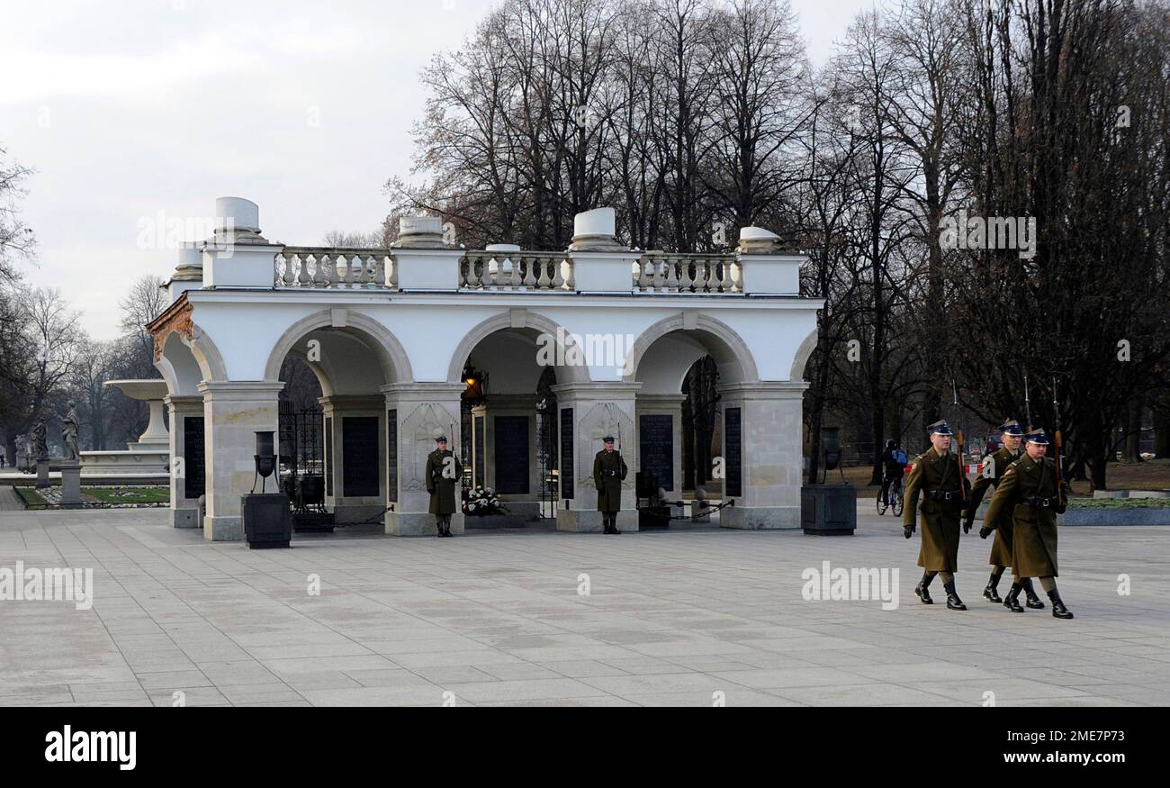 FILE - In this Dec. 9, 2014 file photo, soldiers walk after changing ...