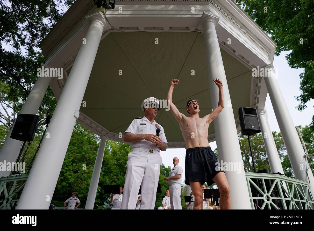 Midshipman 4th Class Michael Lancaster, 19, right, of Signal Hill, Tenn ...