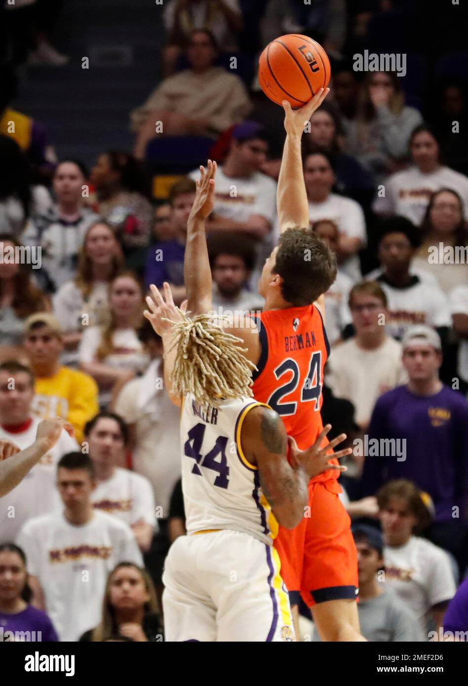 Baton Rouge, États-Unis. 18th janvier 2023. Le garde d'Auburn Lior ...