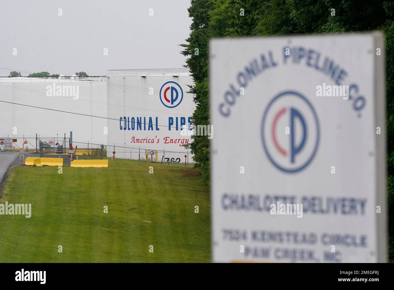 The entrance of Colonial Pipeline Company is shown Wednesday, May 12 ...